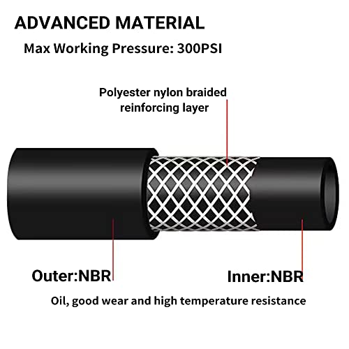 Snapklik.com : 1/2 Id - 10 Ft NBR Fuel Line Oil Hose, Flexible Black ...