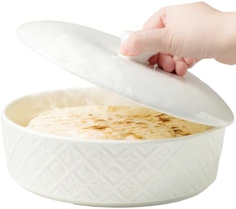 Amazon.com: Everbrook Authentic Wood and Ceramic Tortilla Warmer ...
