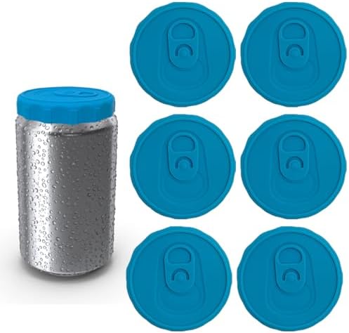 Amazon.com: 6 Pack Silicone Soda Can Cover Lids, Reusable Soda Can Lids ...