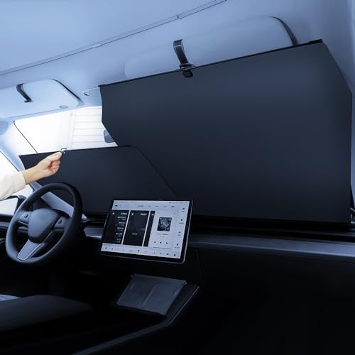 Amazon.com: Retractable Windshield Sun Shade with Size-Adjustable ...