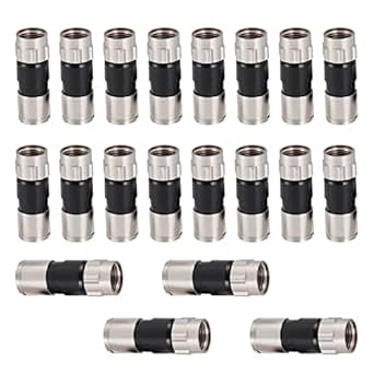 RG6 Coaxial Cable Connectors – 20 Pack, 75 Ohm F-Type Compression ...
