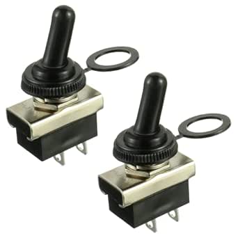 HUAREW KN3(D)-101 Metal Toggle Switch On/Off 12V 25A 2 Position 2 Pin Waterproof with Rubber ...