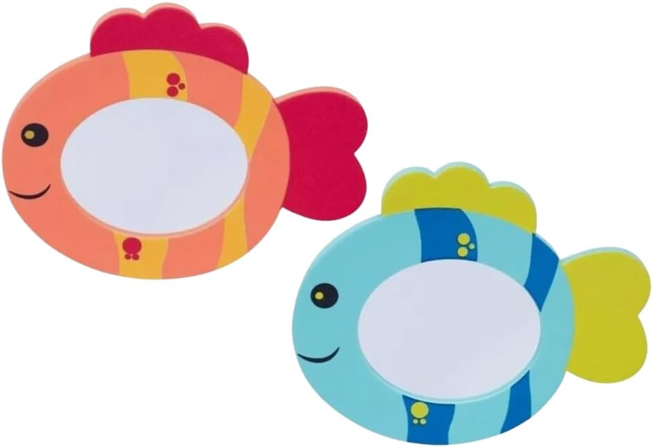 U-Excel 2-Pack Fish Shaped Foam Bath Mirrors for Babys, Kids, Children ...