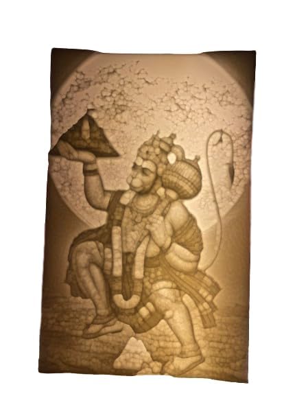 Buy Hanuman Ji 3D CNC Carved Design on Corian Marbel with Lights Online ...