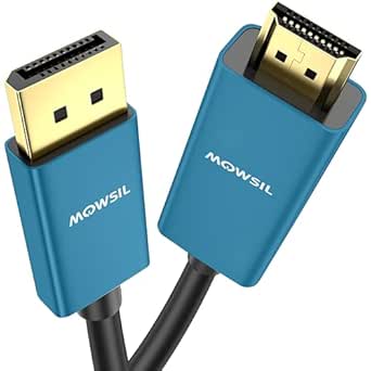 Mowsil HDMI to DP 4K Cable 2Mtr, DisplayPort to HDMI 4K@60Hz Cable,Support Eyefinity Multi ...