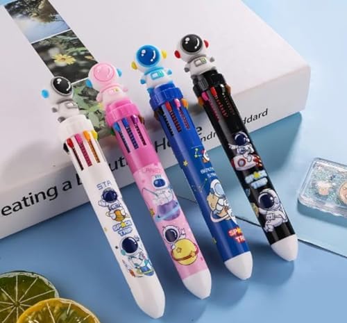 VR Creatives 10 in 1-color ballpoint pen Student push-type colored pen ...