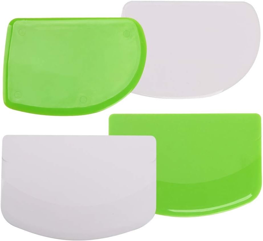 Amazon.com: Dough & Bowl Scrapers Set of 4 - Plastic Dough Cutters ...