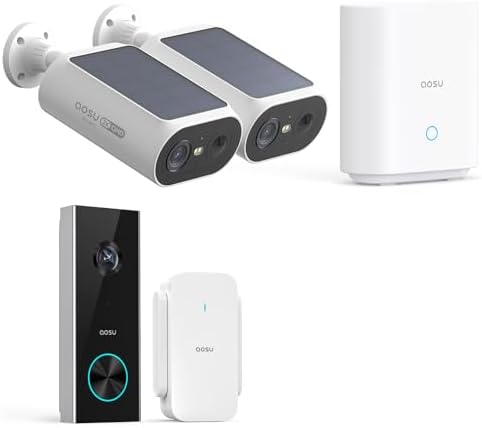 Amazon.com : AOSU Solar Security Cameras Wireless Outdoor, Doorbell ...