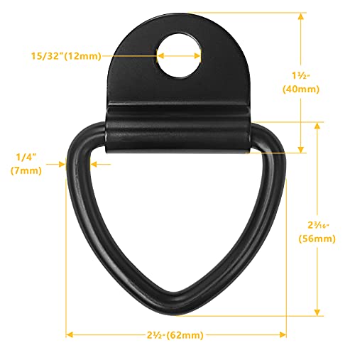 Snapklik.com : 12 Pack Tie Down Anchors, 2 Diameter Steel V-Ring Bolt ...