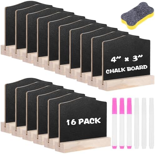 Amazon.com: 23pcs Mini Chalkboard Signs with Stand with 16 Pack ...