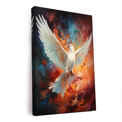 Amazon.com: CanvasWis Abstract Harmony of Dove Bird Printed Canvas Wall ...