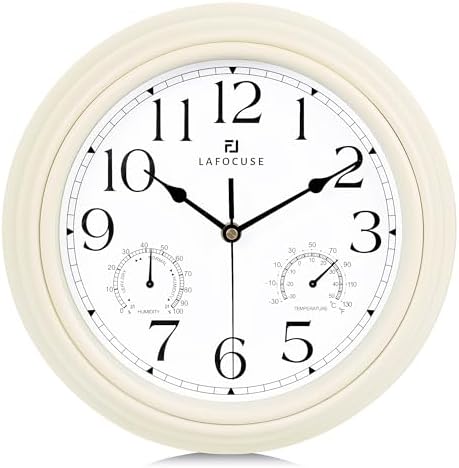 Amazon.com: Lafocuse Outdoor/Indoor Waterproof Wall Clock with ...