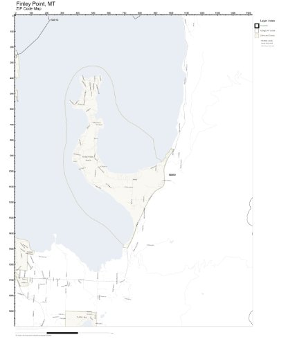 ZIP Code Wall Map of Finley Point, MT ZIP Code Map Not Laminated ...