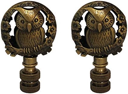 OWL LAMP SHADE FINIAL ~ ANTIQUE BRASS (FINIAL THREAD) FT-60 - Amazon.com