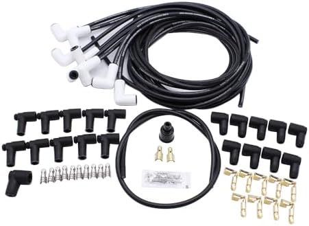 Amazon.com: 1 SET SHLPDFM Black Ceramic Spark Plug Wires Spiral Core 8 ...