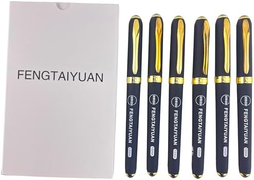 Fengtaiyuan 10P18Prox6, Black Gel Pens, Black Ink, Bold Point 1.0mm ...