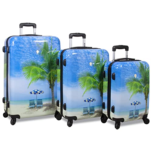 Rolite Palm Tree Hardside 3-Piece Spinner Luggage Set - Persaud Travel