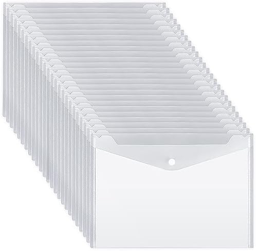 30Pcs A4 Plastic Wallets Folder - Clear Document Folders Transparent ...