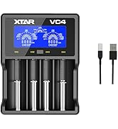 Amazon.com: XTAR VC4 Universal Battery Charger - LCD Display, 4 Slots for 18650 Batteries ...