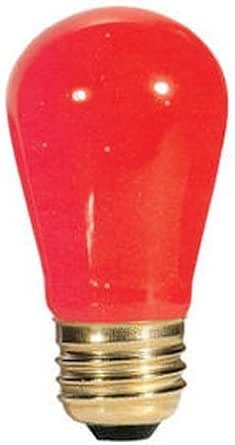 25 Pack 11 Watt S14 Medium Base 130 Volt 2500 Hour Ceramic Red Sign or ...