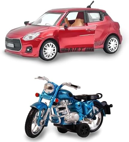 Suzuki Swift Car & Bullet Motorcycle Toy Combo (Pack of 2) -Gift for ...