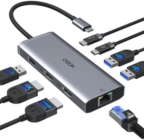 Amazon.com: USB C HUB Dual HDMI Adapter for MacBook Pro Air,Docking ...