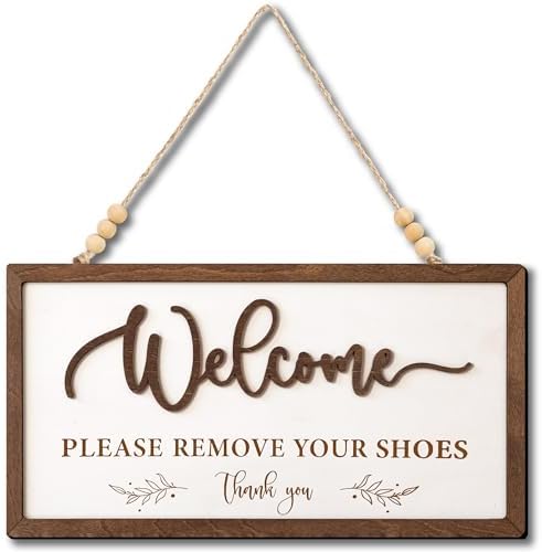 Amazon.com: Woodamore Please Remove Your Shoes Sign - 2 Pack Take Your ...