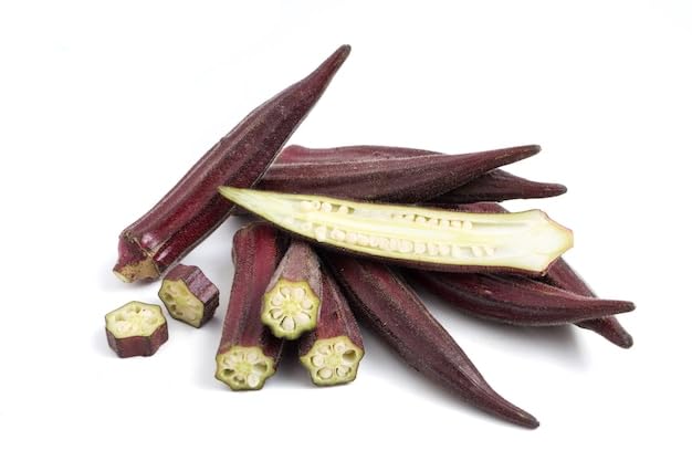 Hybrid Red Bhindi/Okra/Ladyfinger Vegetable Seeds For Home Garden-Pack ...