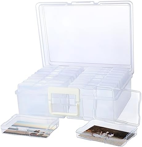 Dezzer Photo Storage Boxes 4"x 6", Extra Large Photo Box with 16 Inner ...