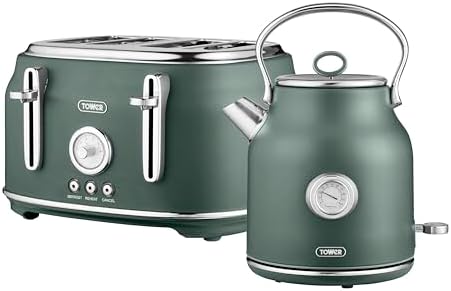Tower Renaissance Kitchen Set, 1.7L Quiet Boil Kettle & 4 Slice Toaster ...