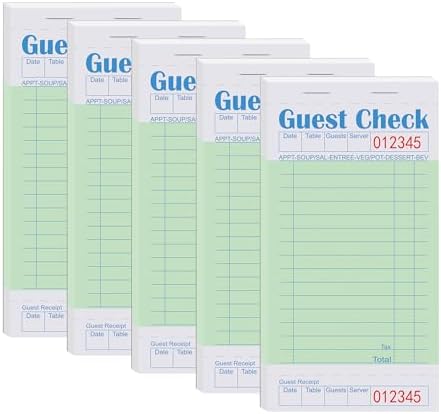 Amazon.com: Stock Your Home Green Guest Check Books for Servers (10 ...