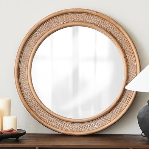 Amazon.com: LIVDUCOT 27" Handmade Farmhouse Large Rattan Mirror for ...