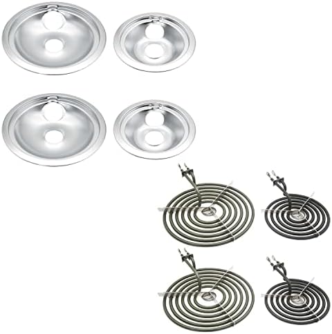 Amazon.com: WB31T10010 WB31T10011 Chrome Drip Pans and WB30M1 WB30M2 ...