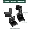 uxcell 4 Pcs 1" x 1" Rubber Foot Pads Covers, L Shaped Furniture Angle ...