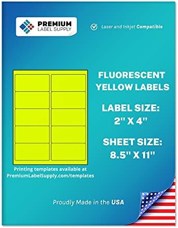 Amazon.com : Premium Label Supply Bright Neon Color Fluorescent ...