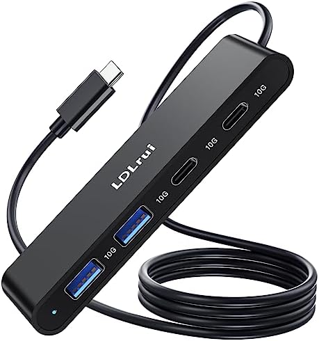 Amazon.com: 4Ft Long Cable USB C Hub with 2 USB-C & 2 USB-A Ports ...