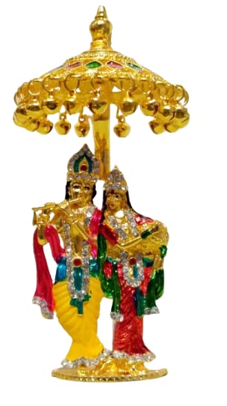 Buy Radha Krishna Cardashboard |Lord Radh Krishna Idol with chattar ...