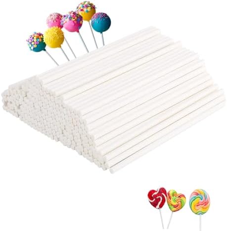 HarttiHome Lollipop Sticks, 6 Inch Cake Pop Sticks, Paper Sticks for ...
