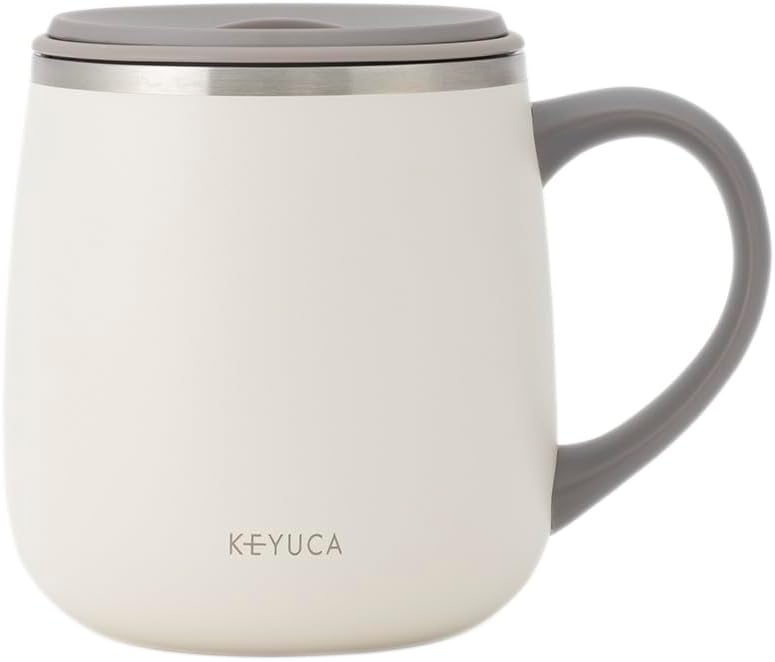 Amazon.co.jp: [ケユカ] KEYUCA pomaステンレスマグ 400ml フタ付き アイボリー : ホーム＆キッチン