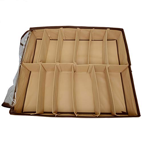 Store2508 Under The Bed Shoe Storage Box with Removable Partitions ...