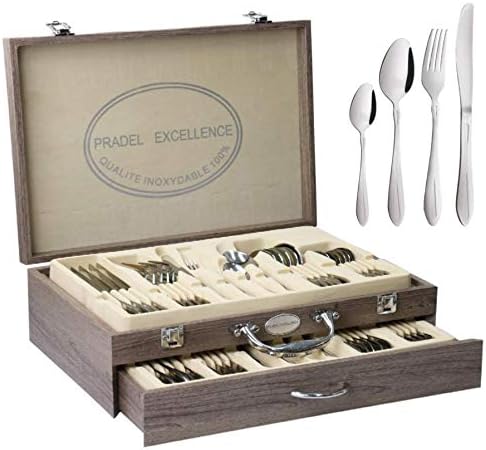 Pradel Excellence - D570-48 - Ménagère de 48 Pièces dans Coffret Noir : Amazon.fr: Cuisine et Maison