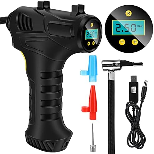 Ghopy Cordless Tyre Inflator 12V 120W USB Rechargeable Air Compressor ...