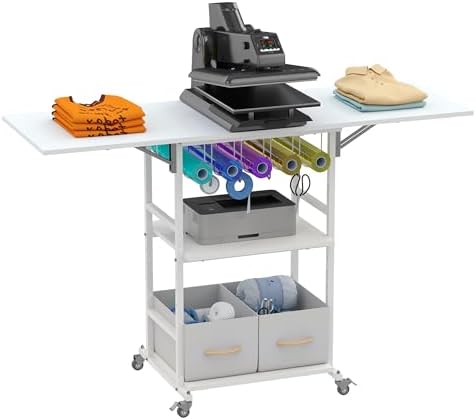 Amazon.com: 3 Tier Heat Press Table, Movable Heat Press Stand with ...