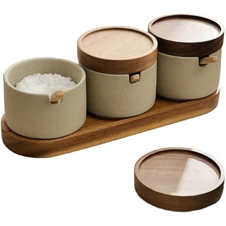 Amazon.com: PV Seasoning Container Spice Jars (set of 3), Ceramic ...