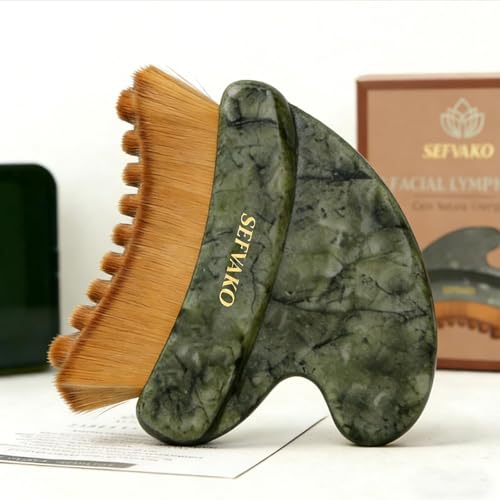 5 Best Lymphatic Contour Face Brush | Dual-Ended Jade Sculptor
