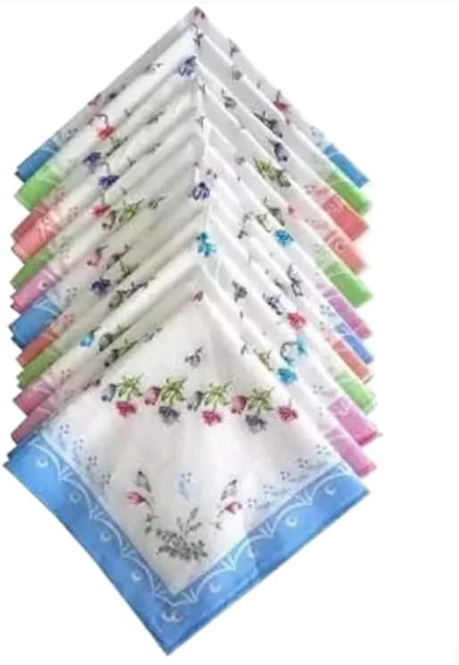Kuber Industries Cotton Premium Collection Handkerchief|Small Flower Design & Colorful Look|Size ...