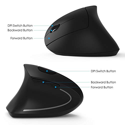 Ergonomic Mouse, Wireless Mouse 2.4ghz Optical Vertical Wireless Mice ...