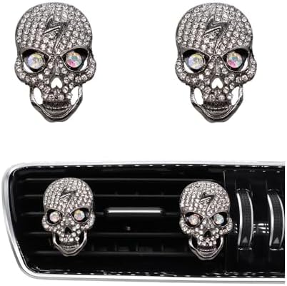 Amazon.com: ORIESSE 2pcs Bling Skull Car Air Fresheners Vent Clips ...