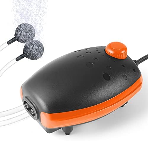 PYPABL 3W Aquarium Air Pump, 300L/H Silent Adjustable Fish Tank Bubbler, Powerful Oxygen Pump ...