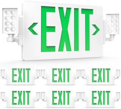 Sunco 6 Pack Exit Signs With Emergency Lights, Two Adjustable LED ...
